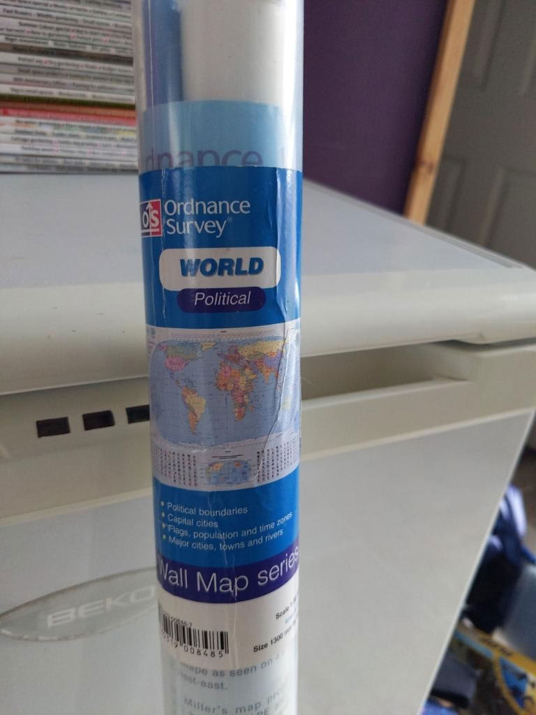 Free: OS world wall map (Worcester - WR5)