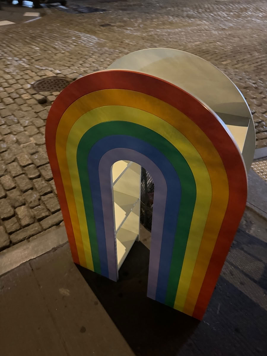 Free: Rainbow Book shelf curbed (Vestry and Greenwich)