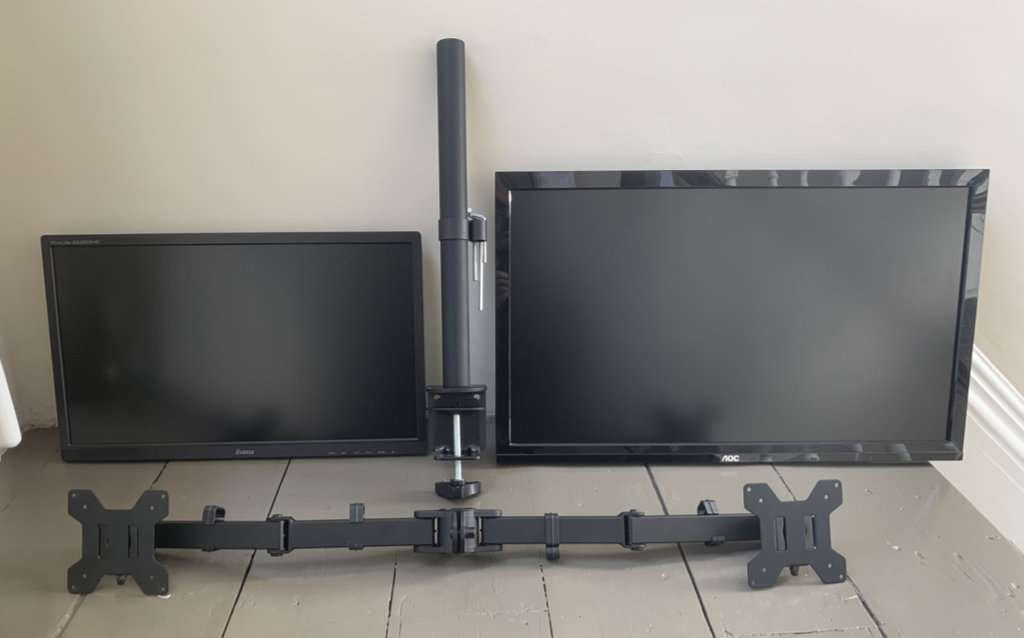 Free: Two Computer Monitors with Dual Monitor Stand (Hanging Heaton ...