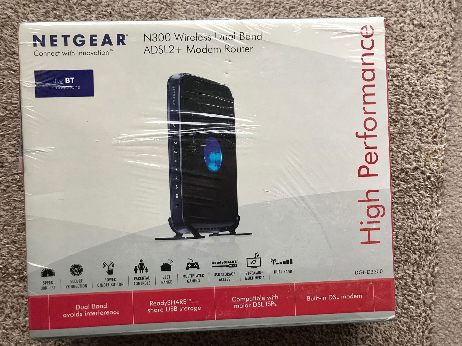 Free: MODEM ROUTER: Netgear N300 Wireless Dual Band ADSL+ (Spon End CV5 ...