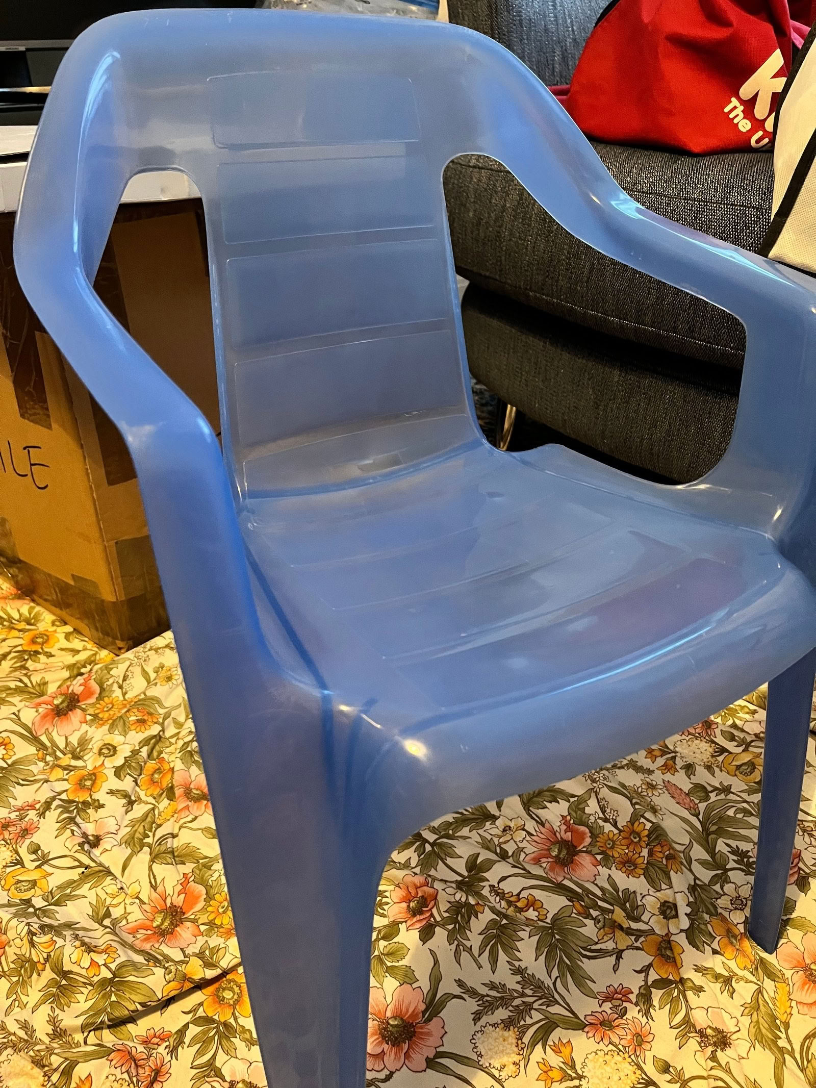 Free: child size blue plastic chair (Craigmount EH12) - Edinburgh Freegle