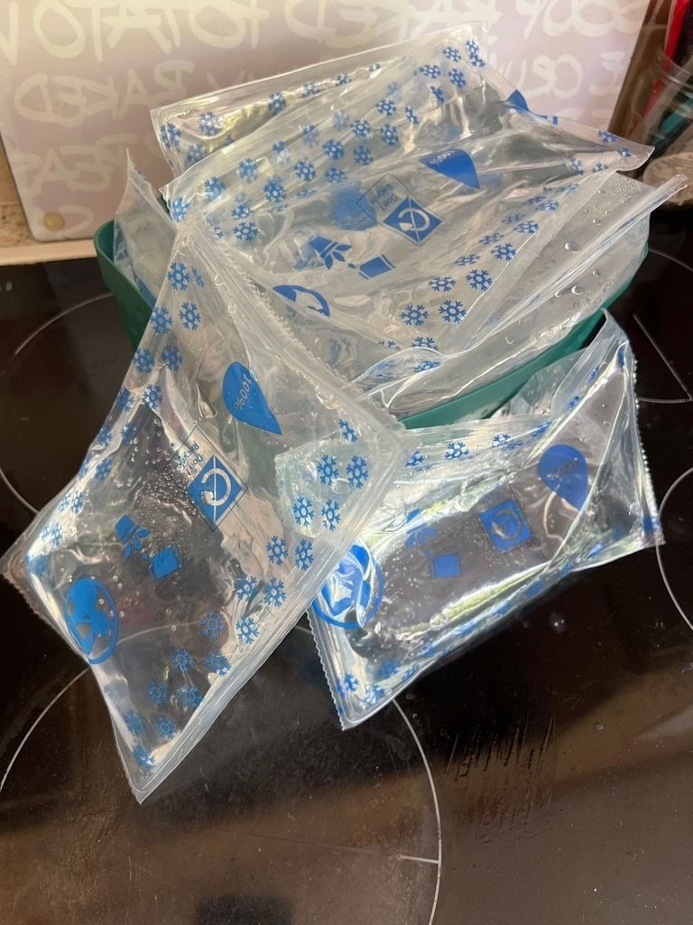 Free: 11 freezer blocks/freezable water pouches (Bramley Green RG26 ...