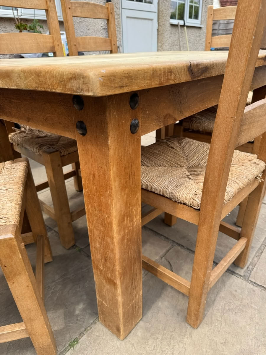 Free: Pine dining table and chairs (St Ippolyts.)