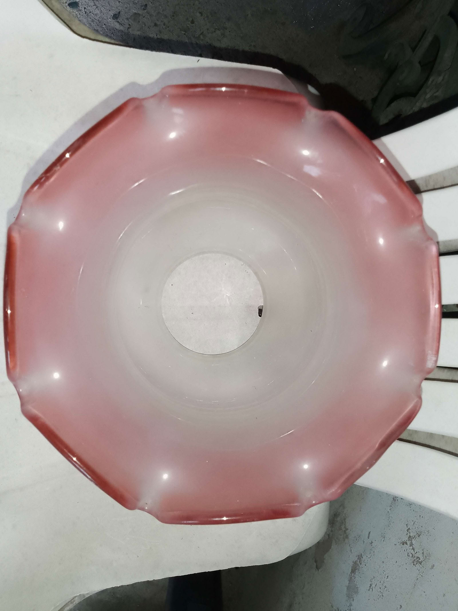 Free: Glass light shade, fluted (Bucknell SY7) - Ludlow & Leominster Freegle