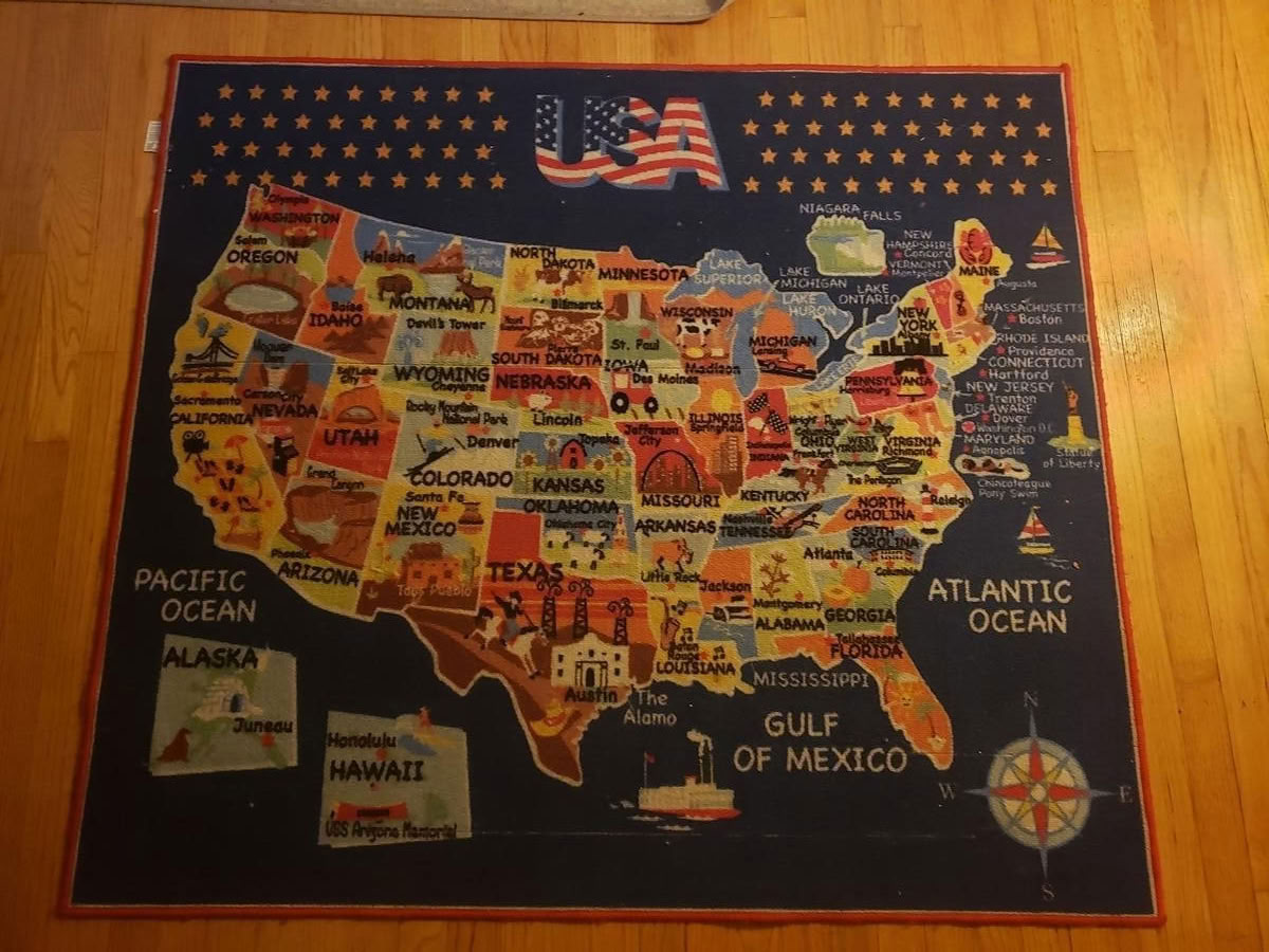 Free: United States Map Rug (Geneva)