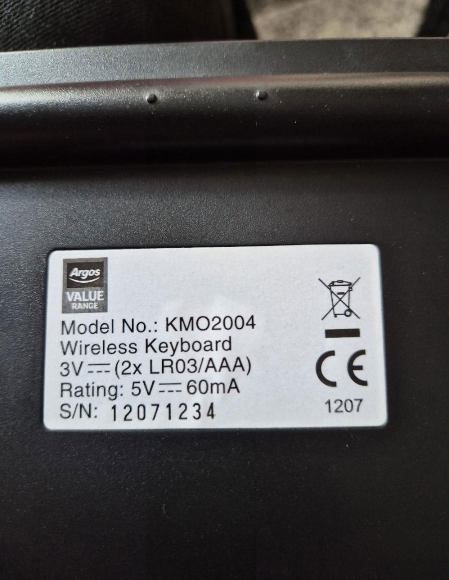 Free: Argos Wireless Keyboard & Mouse (Headington OX3)