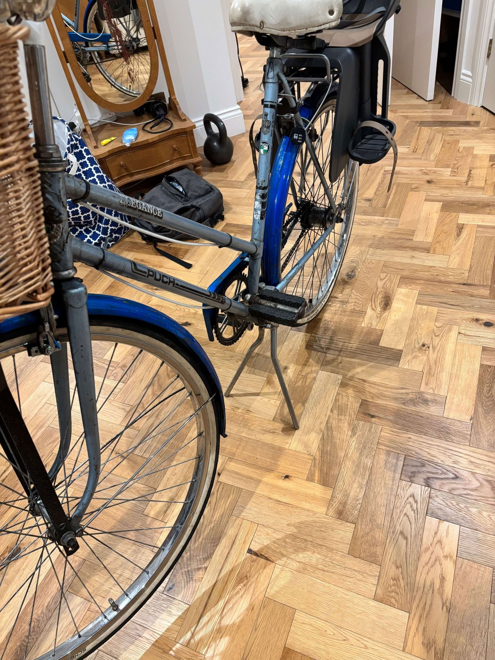 Free: Beloved Puch bike with child seat and basket (Bloomsbury WC1R ...