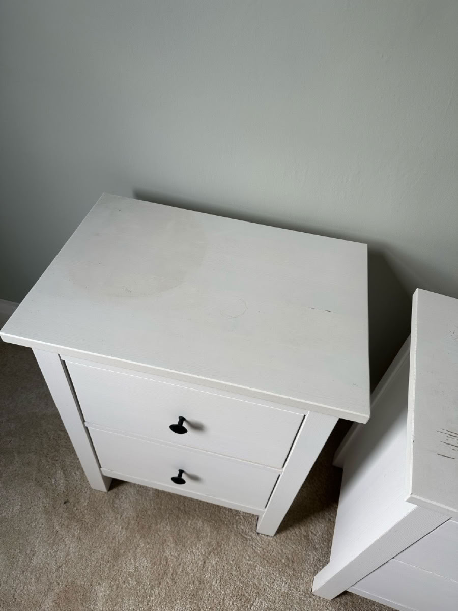 Free: 2 White ikea bedside tables (Southend on sea SS1)