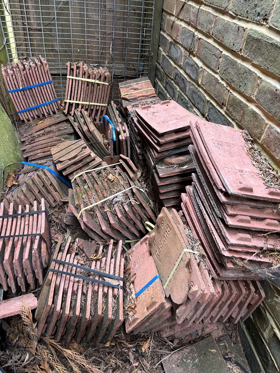 Free: External red wall hung tiles (Cobham, KT11)