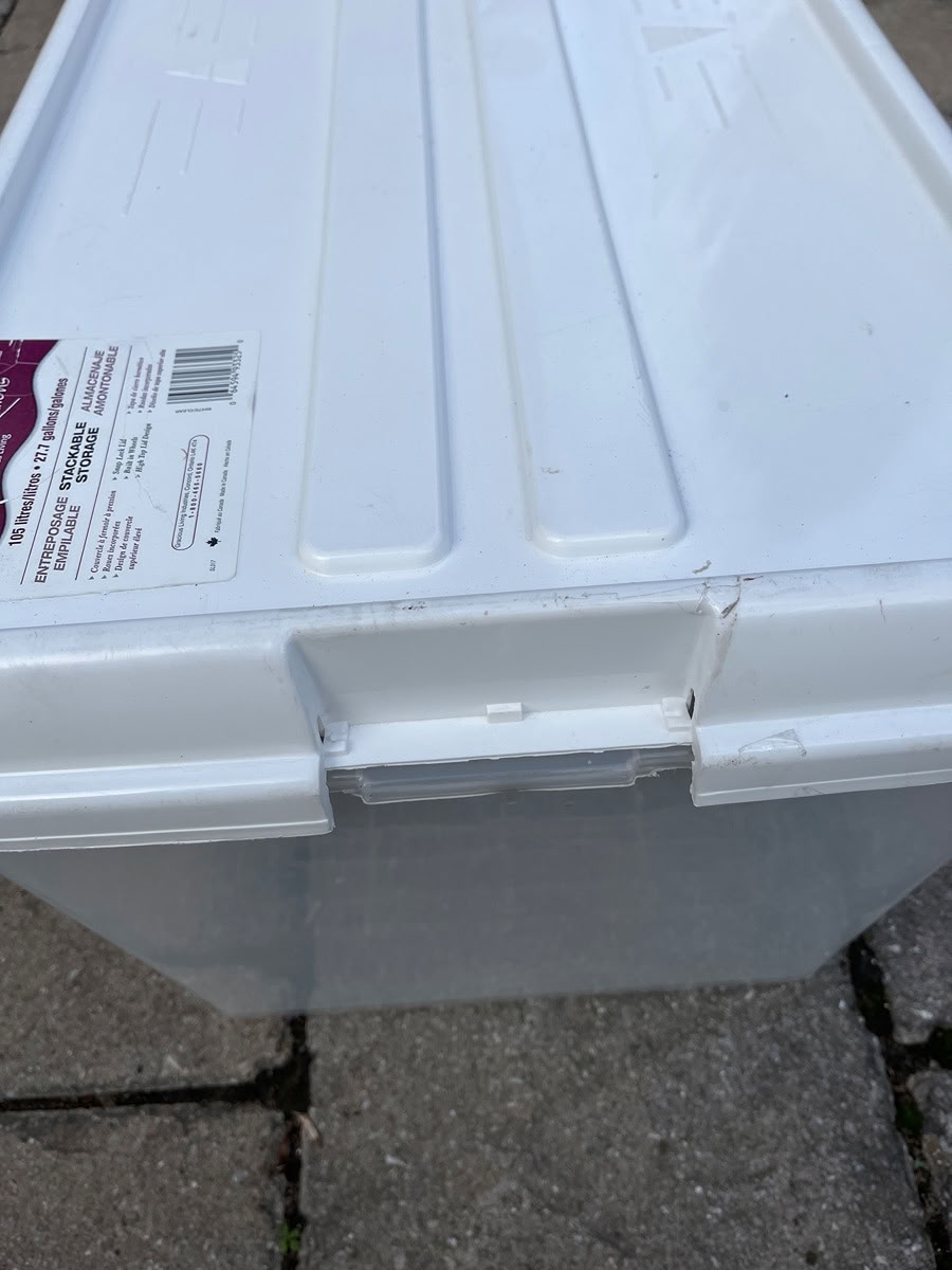 Free: Large plastic storage container (Hintonburg) - Full Circles Ottawa