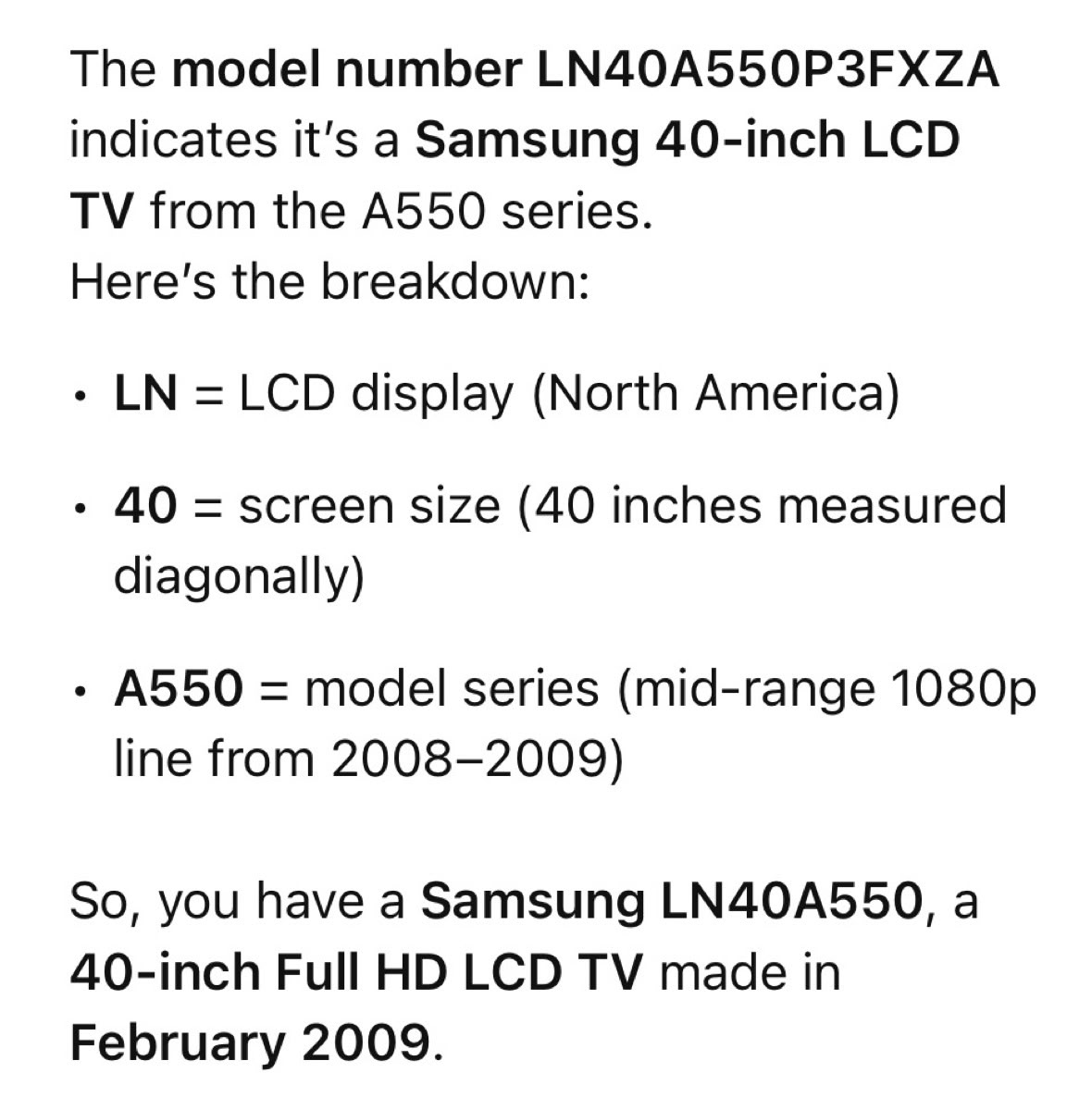 Free: Samsung 40-inch TV w Remote (Johnson’s Ferry & Oak road)