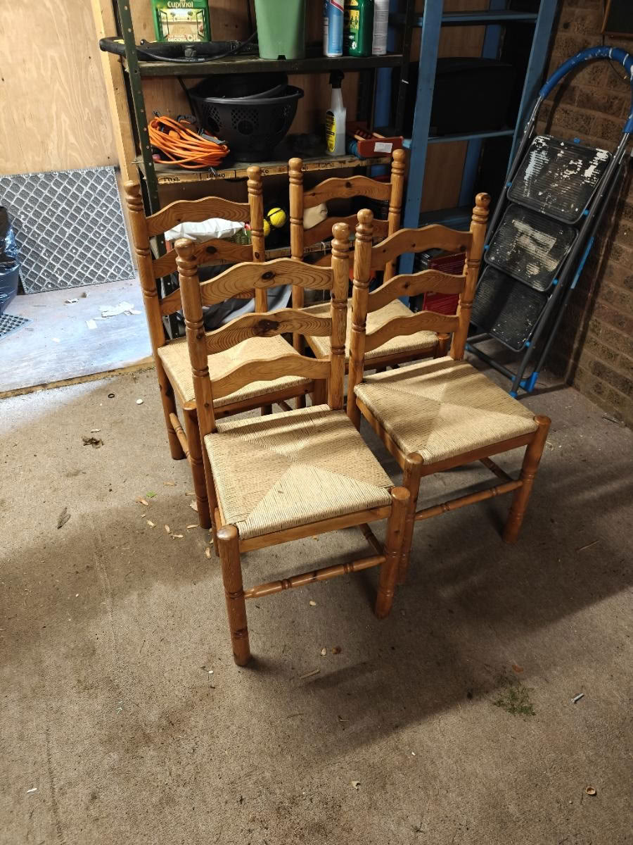 Free: Four pine wicker chairs (TF4) - Telford Freegle