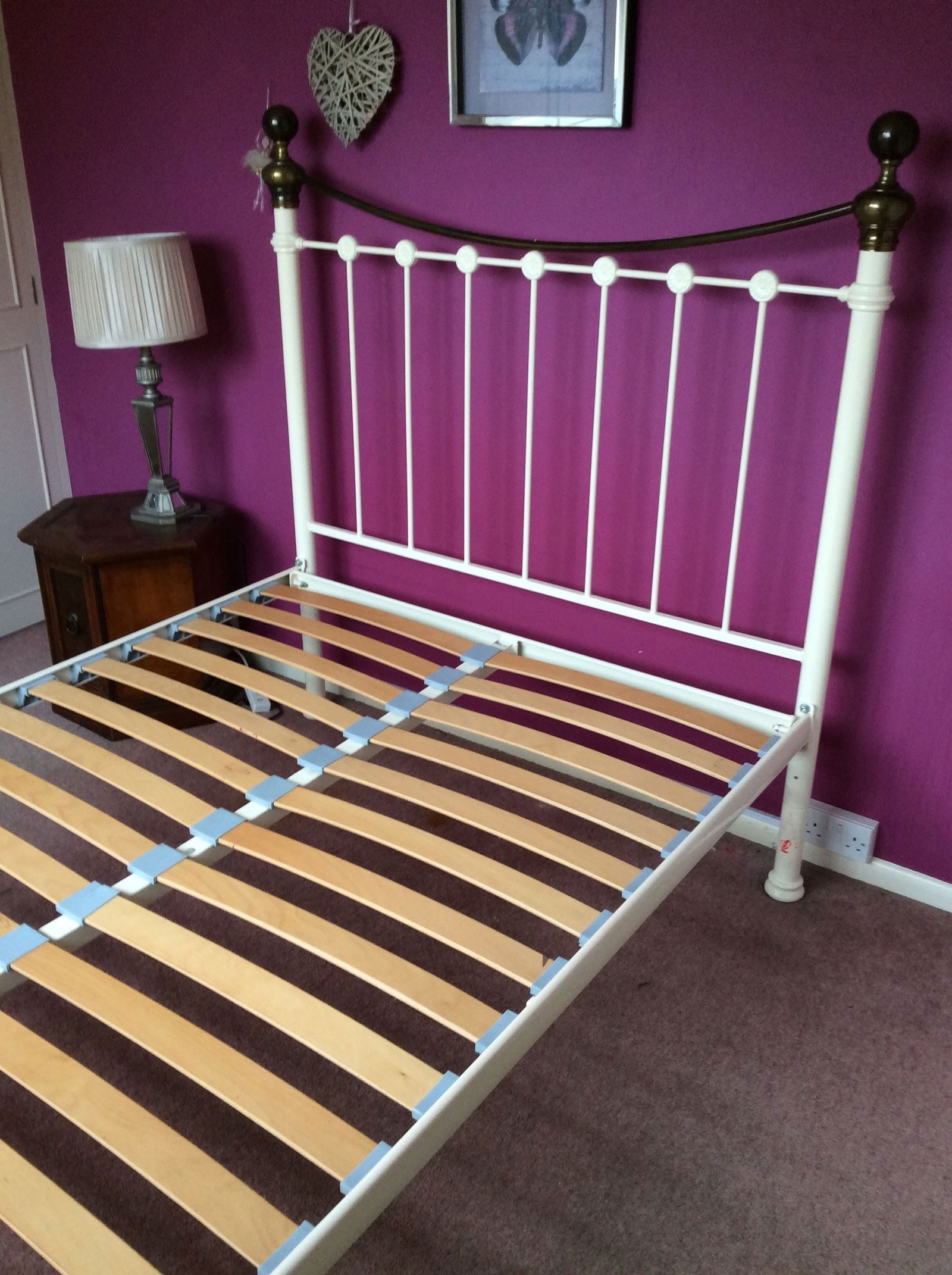 Free: Double bed base with cast iron head and foot board (Dronfield ...