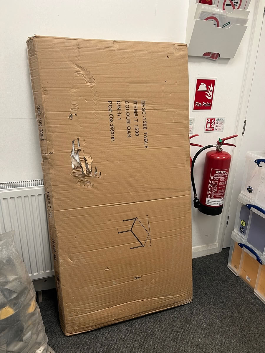 Free: New boxed office table (Sutton Coldfield B73) - Birmingham Freegle