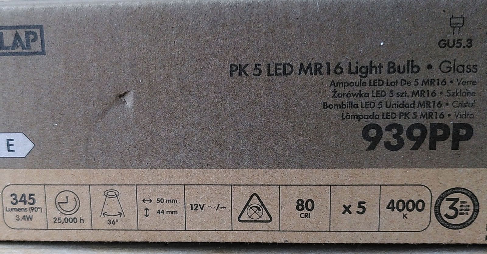 Free: LED MR16 light bulbs x 3 - unused (Cambridge CB5)