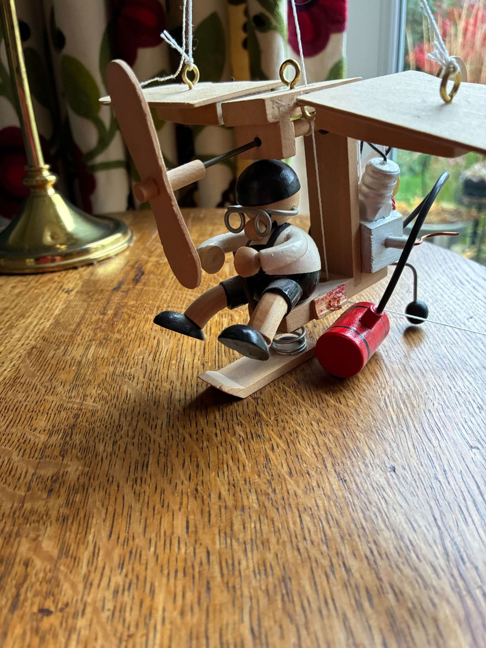 Free: Small wooden flying machine & pilot –wings move – 4 repair (Neat ...